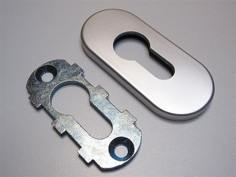 218236 Schüco Sicherheits PZ-Rosette OVAL 74x33x6mm ALU CO matt, 11,67 EUR