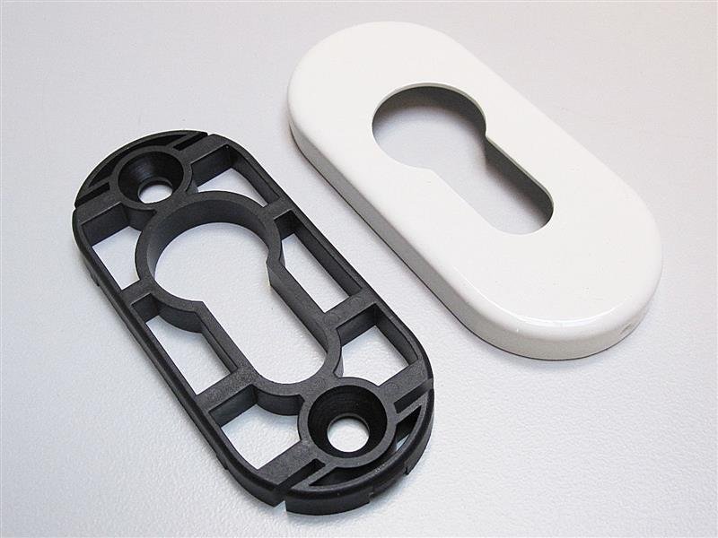 Schüco PZ-Rosette ALU RAL9010 cremeweiß,70x33x7mm Nr. 218895, 9,93 EUR