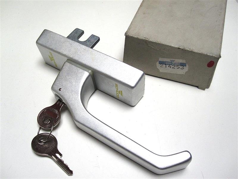 Schüco Handhebel abschliessbar, silberfarbig EV 1, Bohrabstand 100mm ...