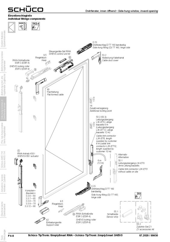 Schüco RWA-Schließrolle Links Spannungsversorgung: DC 24 V ...